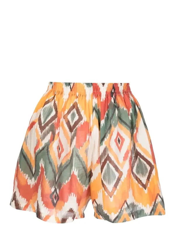 BAMBAH Argentina Geometric Print Shorts - Orange