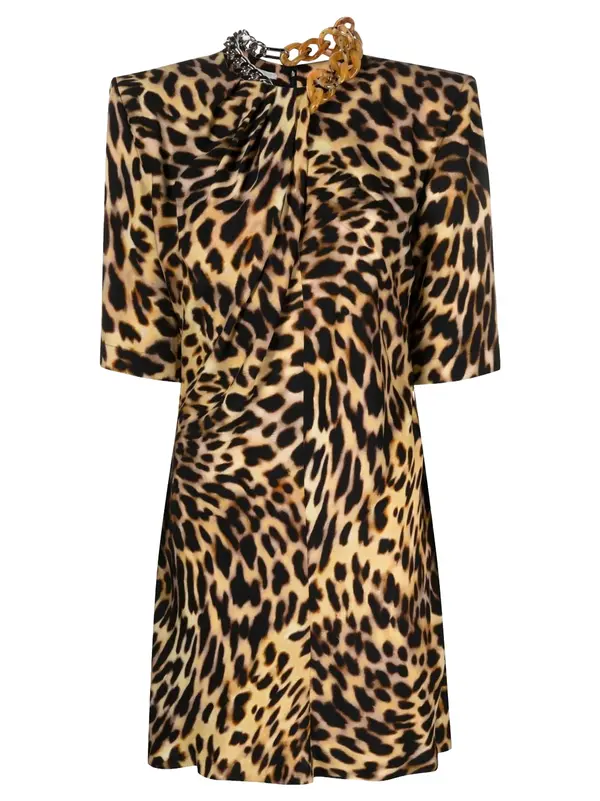 Stella McCartney Leopard Print Mini Dress - Neutrals
