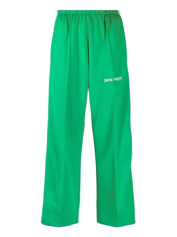 Palm Angels Logo Print Track Pants - Green