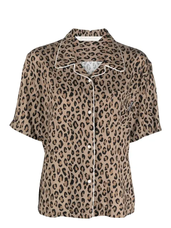 Palm Angels Leopard-print Shirt - Brown