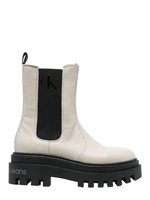 Calvin Klein Platform Lug-sole Chelsea Boots - Neutrals
