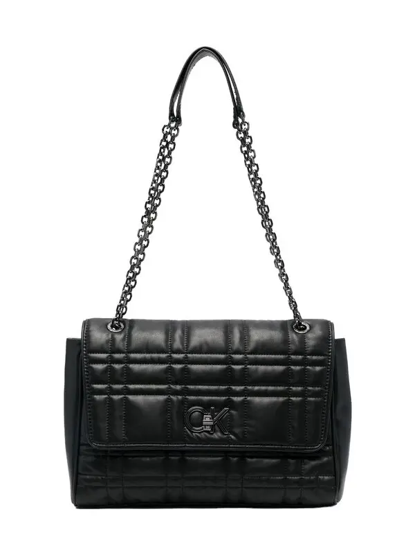 Calvin Klein Re-lock Quilted Shoulder Bag - Black