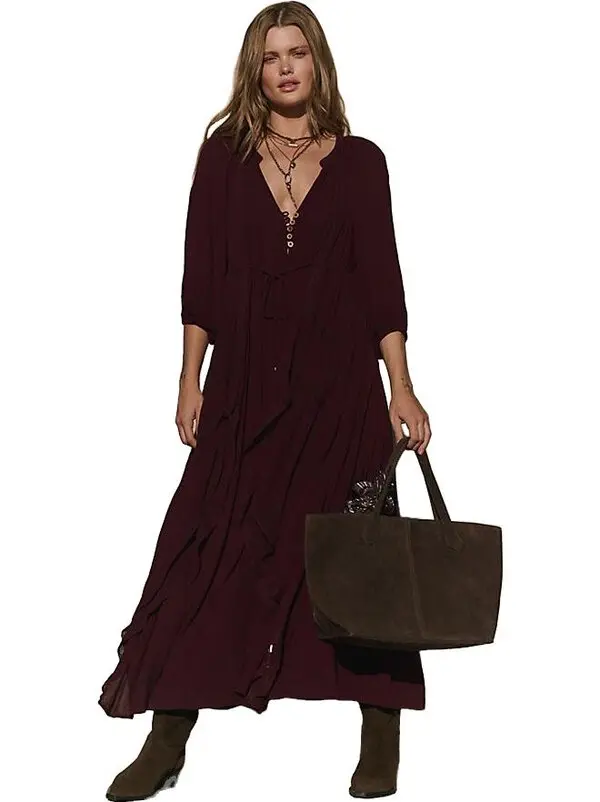 Free People Plenty Of Love Maxi Dress - Fig