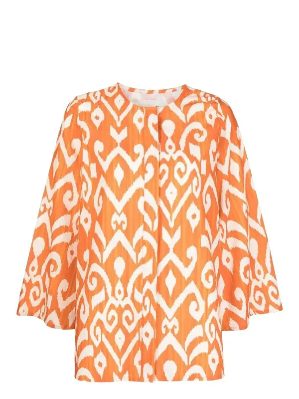 BAMBAH Linden Geometric-print Blouse - Orange