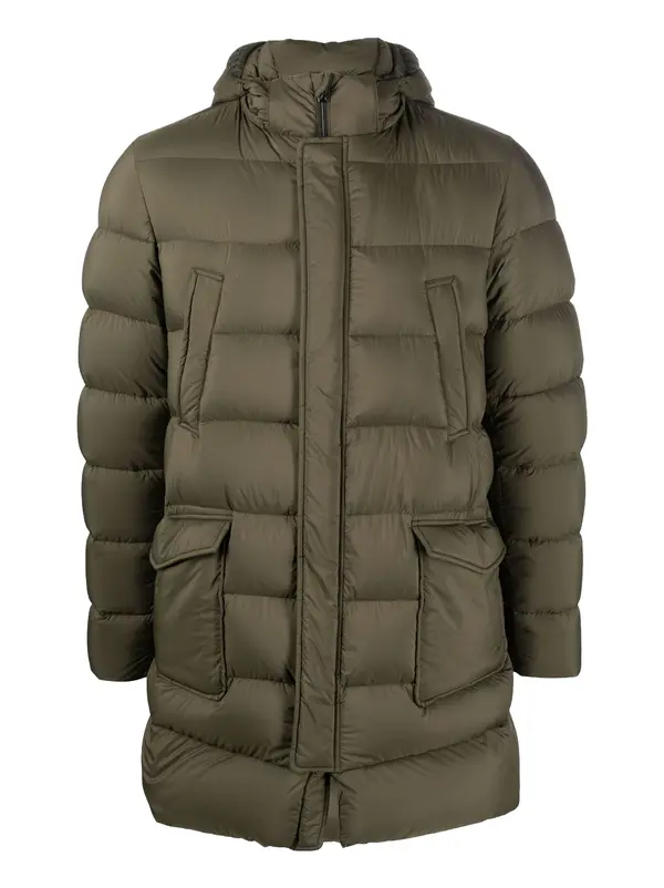 Herno Padded Down Coat With Hood - Green