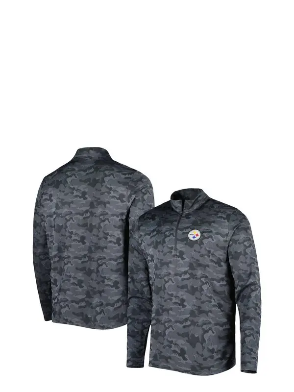 ANTIGUA Pittsburgh Steelers Brigade Quarter-zip Sweatshirt - Black