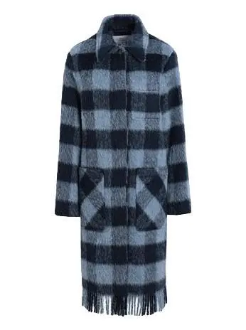 Woolrich Brushed Wool Long Overshirt Coat - Blue