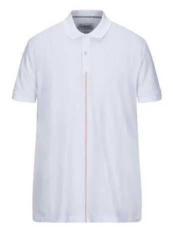 BIKKEMBERGS Polo Shirt Size Cotton, Elastane - White