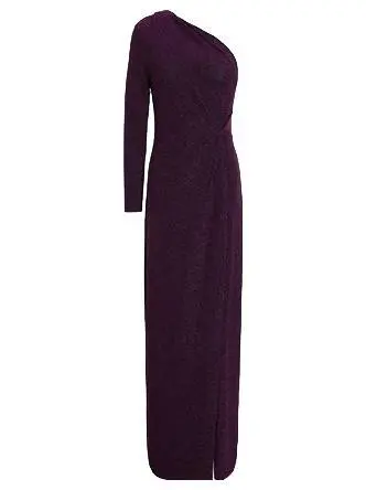 8 BY YOOX Metallic One-shoulder Maxi Dress - Purple