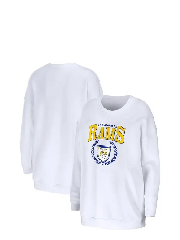 WEAR BY ERIN ANDREWS Los Angeles Rams Oversized Pullover Sweatshirt - White