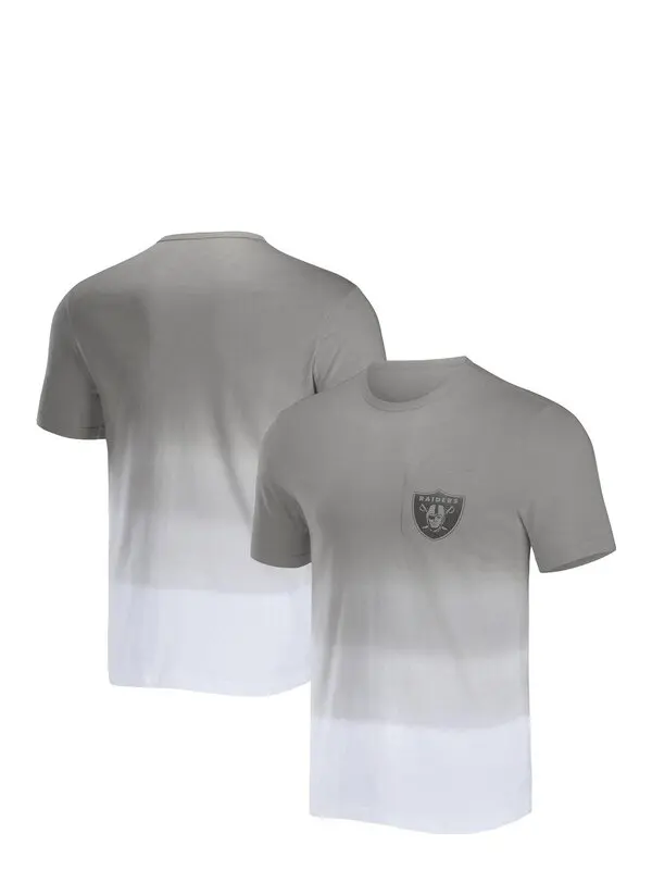 NFL X DARIUS RUCKER Collection Fanatics /white Las Vegas Raiders Dip Dye Pocket T-shirt - Silver