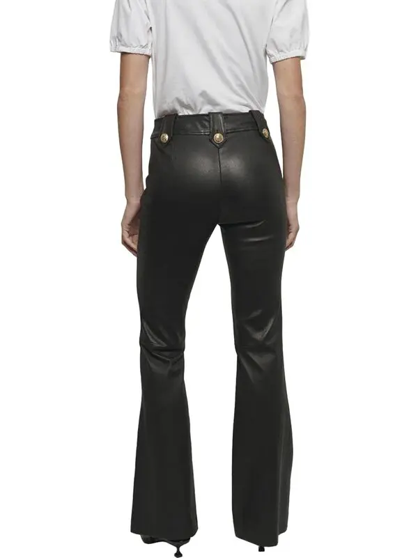 Derek Lam 10 Crosby Robertson Flared Leather Sailor Trousers - Black