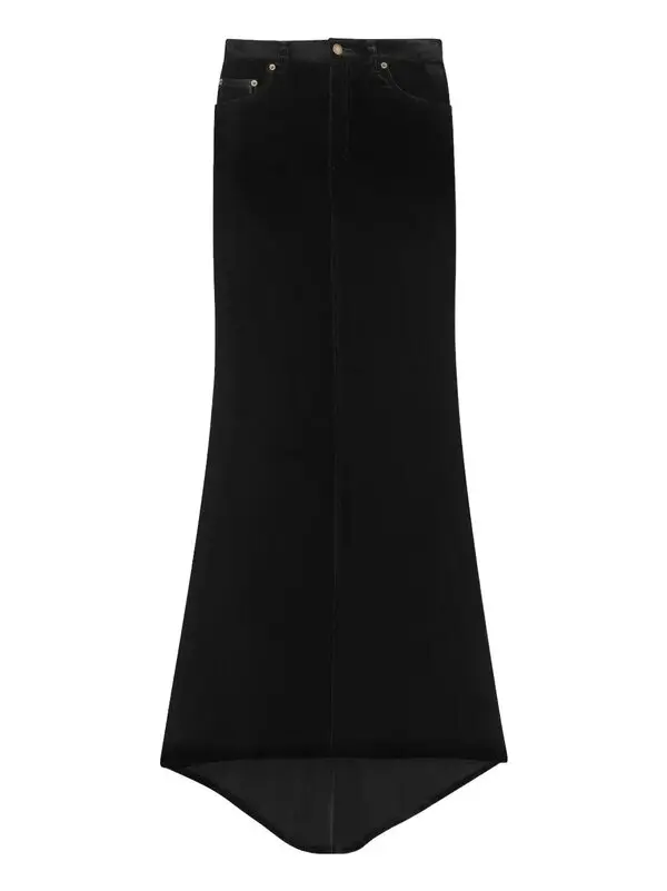 Saint Laurent Velvet-effect Mermaid Skirt - Black