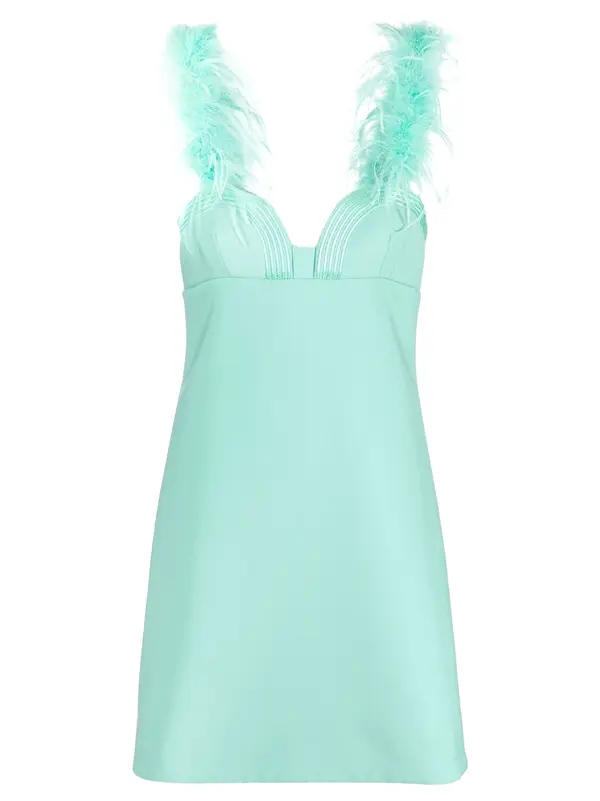 Elie Saab Feather-detail Dress - Green