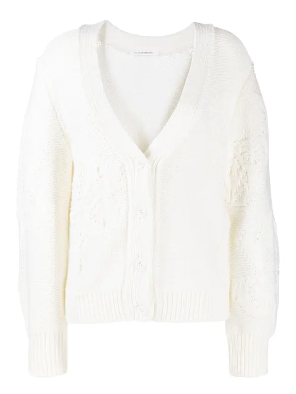 Cecilie Bahnsen V-neck Woollen Cardigan - White