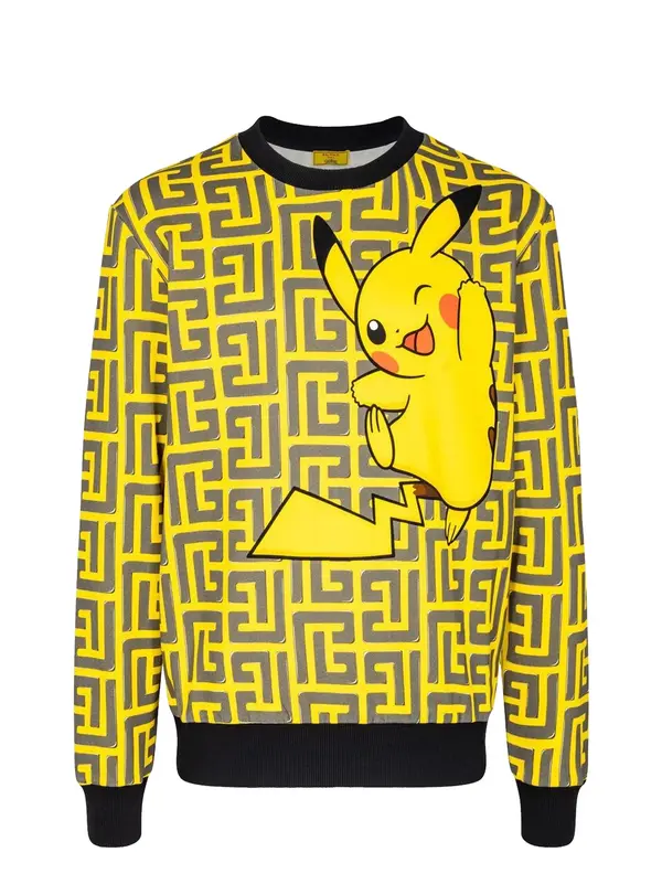 Balmain X Pokémon All-over Printed Sweatshirt - Black