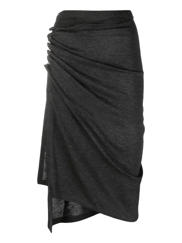 Rabanne Ruched Midi Skirt - Grey