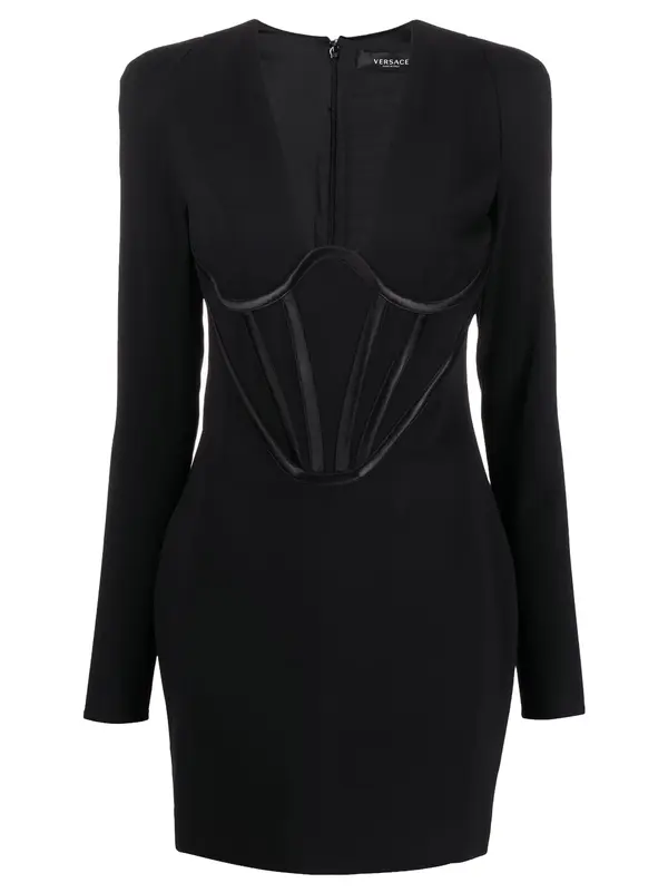 Versace Corset-style Minidress - Black