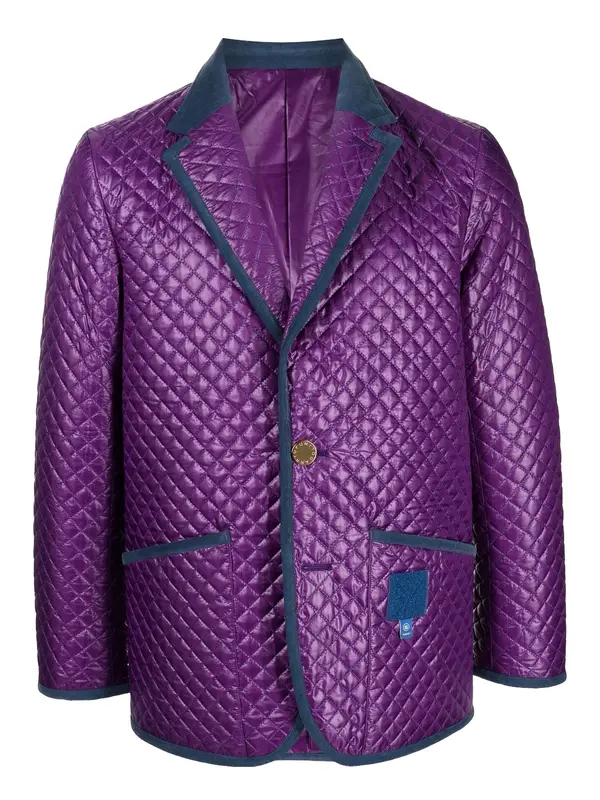 FUMITO GANRYU Quilted Single-breasted Blazer - Purple