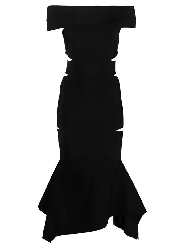 Alexandre Vauthier Cut-out Off-shoulder Dress - Black