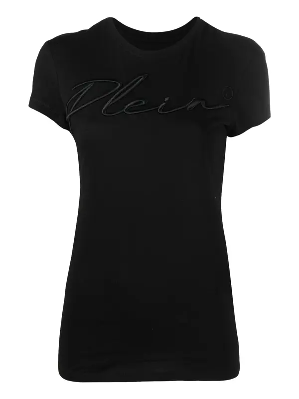 Philipp Plein Embroidered-logo Cotton T-shirt - Black