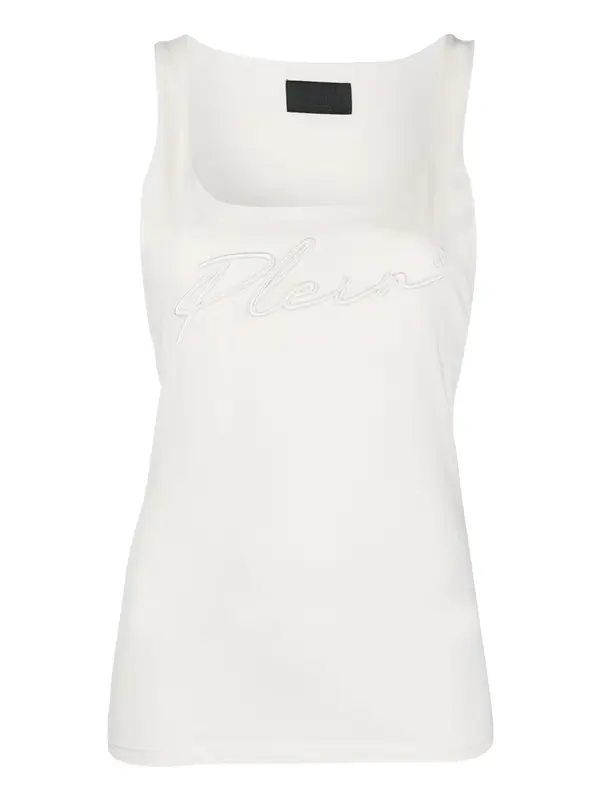 Philipp Plein Logo-embroidered Tank Top - White