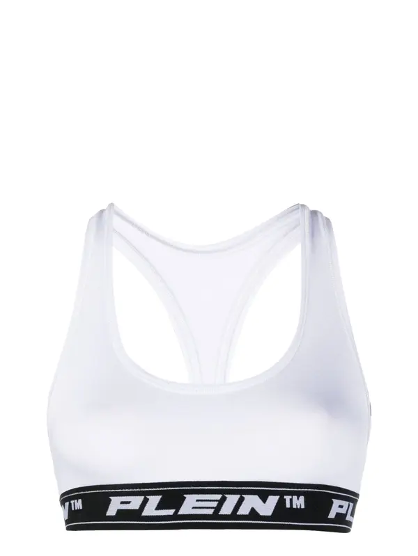 Philipp Plein Logo-underband Sports Bralette - White