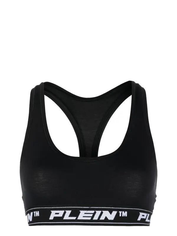 Philipp Plein Logo-underband Sports Bralette - Black