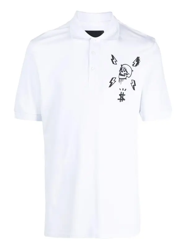 Philipp Plein Skull-print Polo Shirt - White