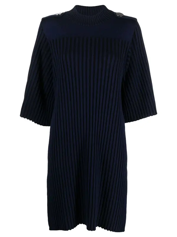 Rodebjer Ribbed Knitted Midi Dress - Blue