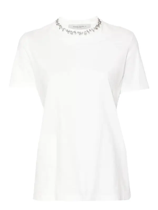 GOLDEN GOOSE Rhinestone-embellished T-shirt - White