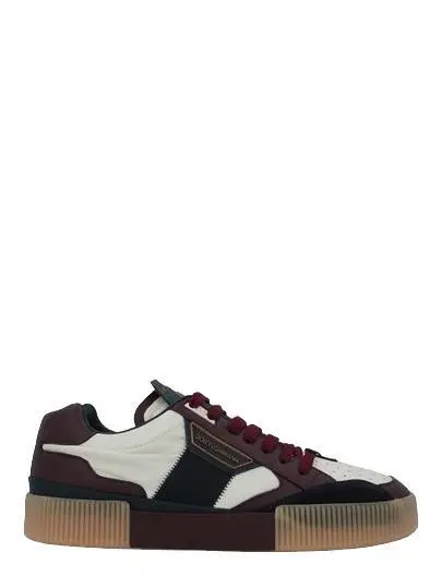 Dolce & Gabbana Burgundy Low Top Sneakers - Red