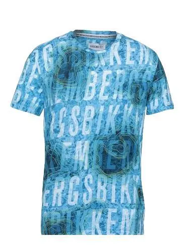 BIKKEMBERGS T-shirt Size Cotton, Elastane - Blue