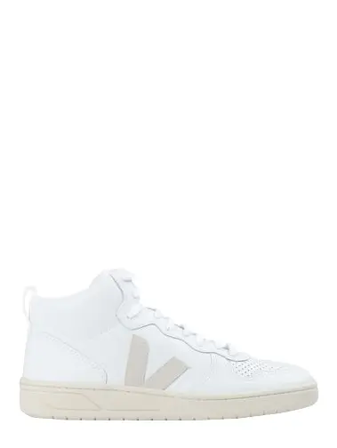VEJA V-15 High-top Leather Sneakers - White