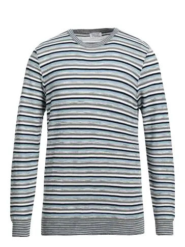 HERITAGE Striped Cotton-linen Sweater - Blue