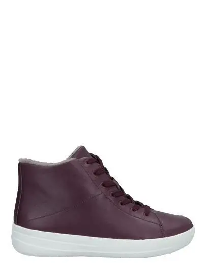 Fitflop Leather Sneakers With Shearling Lining - Purple