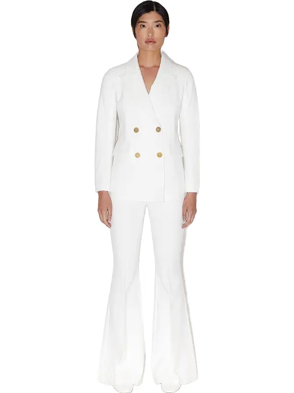 Rosetta Getty Double-breasted Peak Lapel Jacket - White