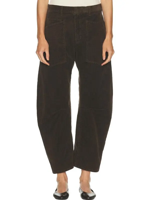 NILI LOTAN Shon Barrel Pant - Chocolate Brown