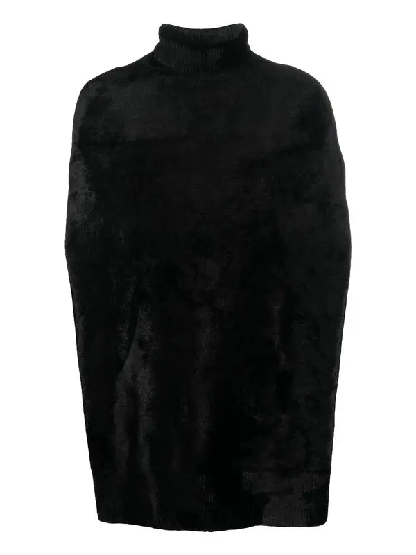 SAPIO Roll-neck Draped Jumper - Black