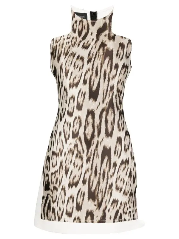 Giambattista Valli Panelled Animal-print Silk Dress - White