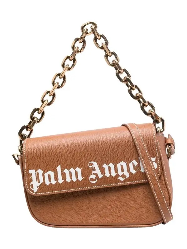 Palm Angels Logo-print Shoulder Bag - Brown