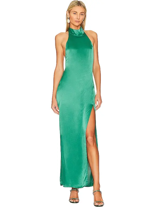 SNDYS Halter Maxi Dress - Green