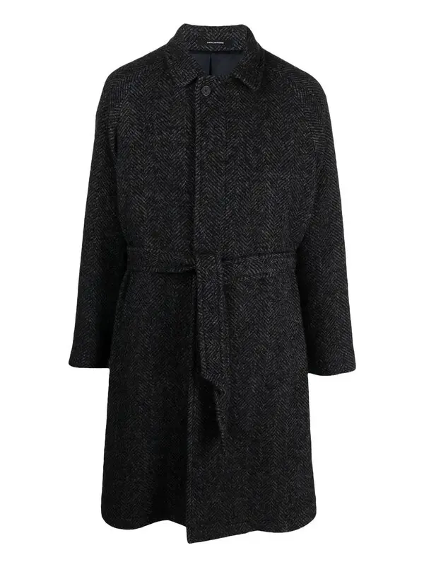 Tagliatore Salomon Belted Coat - Black