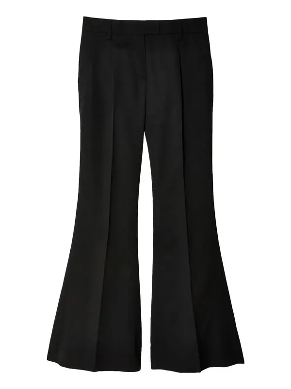 Prada Flared Wool Trousers - Black