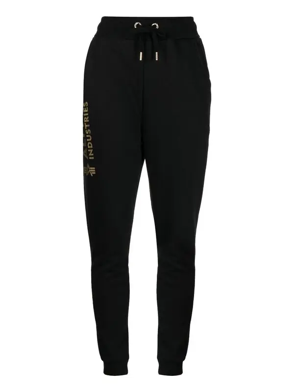Alpha Industries Logo-print Drawstring Track Pants - Black