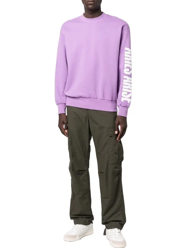 Aries Logo-print Long-sleeve Sweatshirt - Purple