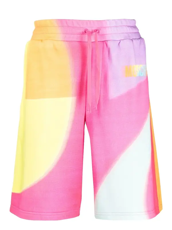 Moschino Rainbow-print Track Shorts - Pink