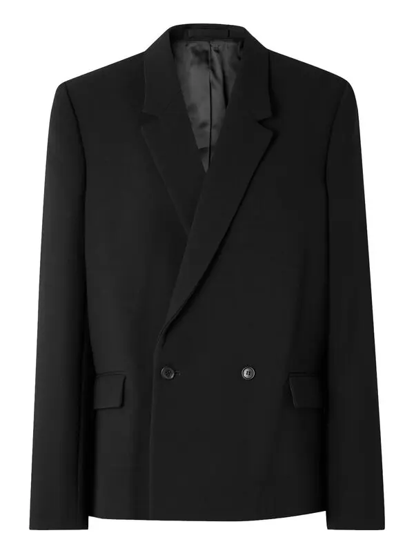 Wardrobe.NYC Hailey Bieber Double-breasted Wool Blazer - Black