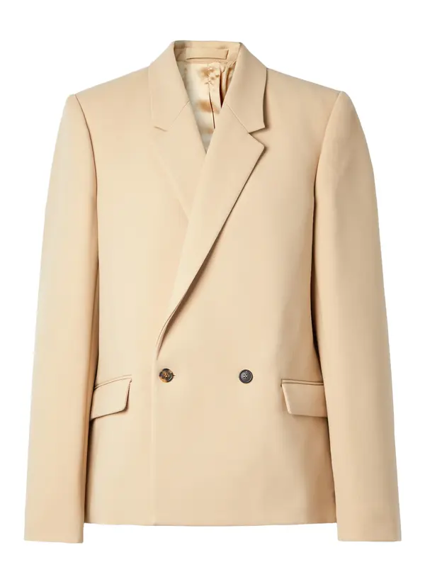 Wardrobe.NYC Hailey Bieber Double-breasted Wool Blazer - Neutrals