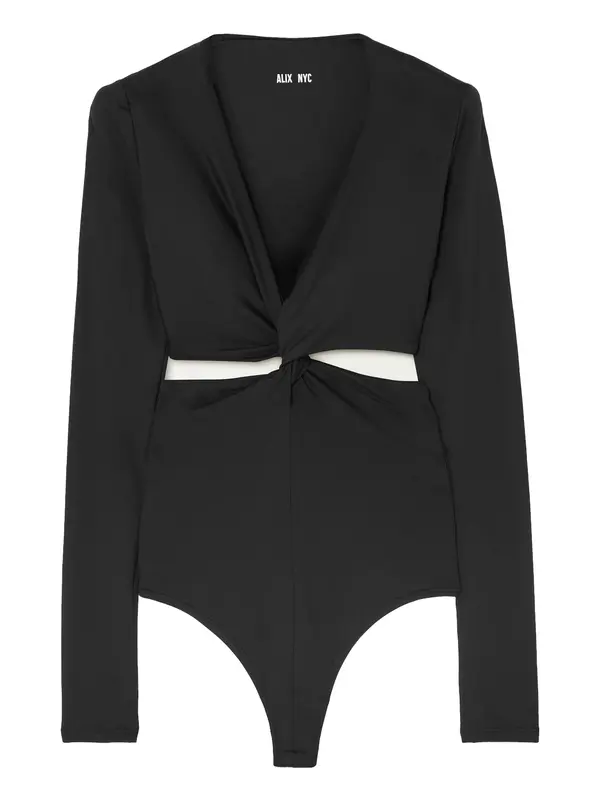 ALIX NYC Lance Twist-front Cutout Bodysuit - Black